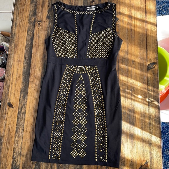 Nikibiki | Dresses | Nikibiki Black Mini Dress With Gold Studs | Poshmark